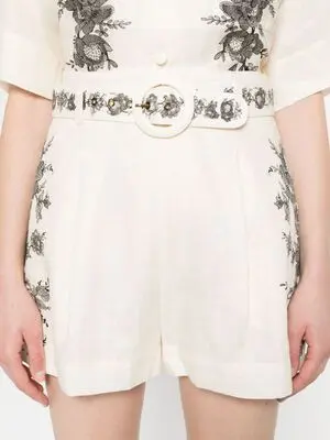 Zimmermann Belted Printed Shorts