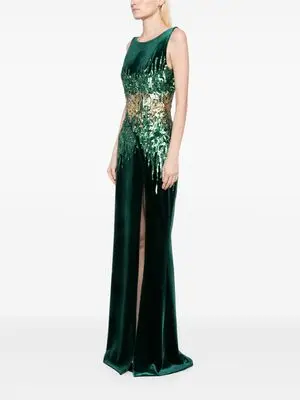 SAIID KOBEISY Sequin Velvet Gown