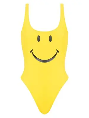Moschino Smiley Face-motif Swimsuit - Yellow