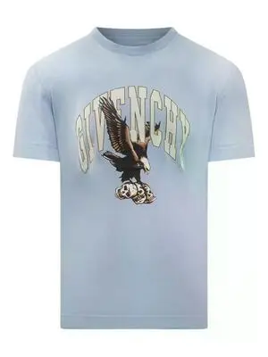 Givenchy Eagle Logo-print Cotton T-shirt - Blue