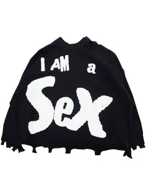 SAINT MXXXXXX X Sex Pistols Embroidered Sweater - Black