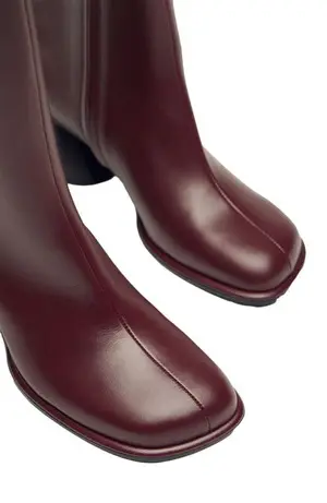 WANT Les Essentiels Holton Leather Heeled Boots - Dark Cherry