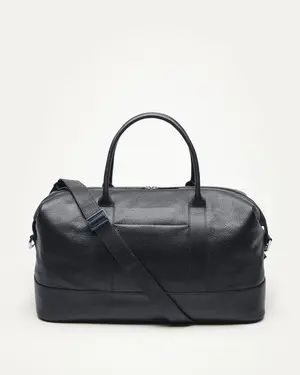 WANT Les Essentiels Kelowna Pebble-grained Leather Weekender Bag - Navy