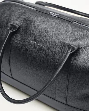 WANT Les Essentiels Kelowna Pebble-grained Leather Weekender Bag - Navy