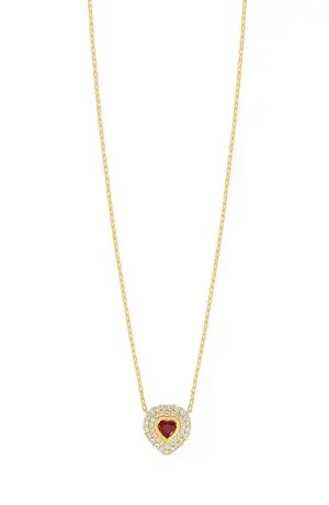 Bony Levy Ruby And Diamond Heart Pendant Necklace - 18k Yellow Gold