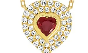Bony Levy Ruby And Diamond Heart Pendant Necklace