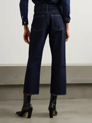 FRAME The Hang Cropped Straight-leg Jeans - Blue