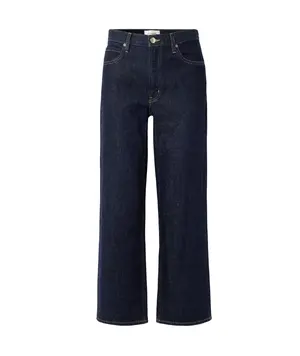FRAME The Hang Cropped Straight-leg Jeans - Blue