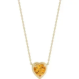 Bony Levy 14k Gold Citrine Heart Pendant Necklace - 14ky Pink/ Purple Stone