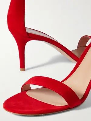 GIANVITO ROSSI Portofino 70 Suede Sandals - Red