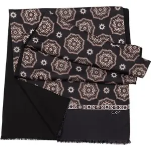 ELIZABETTA Jovewool Backed Silk Scarf For - Black And Brown