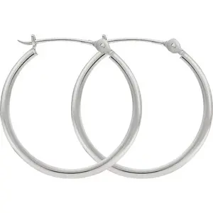 DONATELLO GIAN Name' Sterling 35mm Hoop Earrings - Silver
