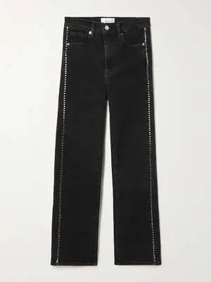 FRAME Le Sleek Embellished Jeans - Black