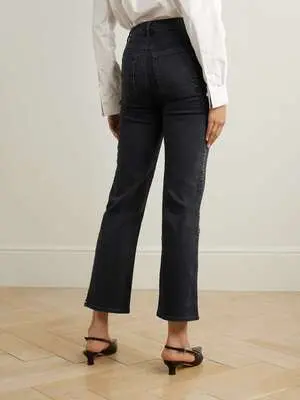 FRAME Le Sleek Embellished Jeans - Black