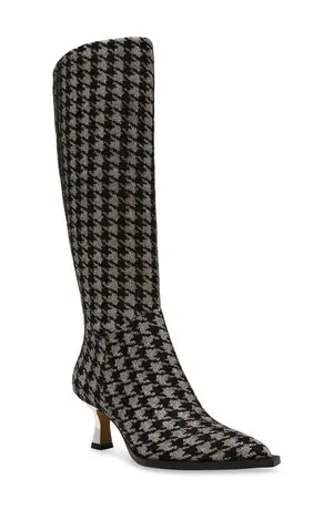 Betsey Johnson Pamella Knee High Boots - Black/silver