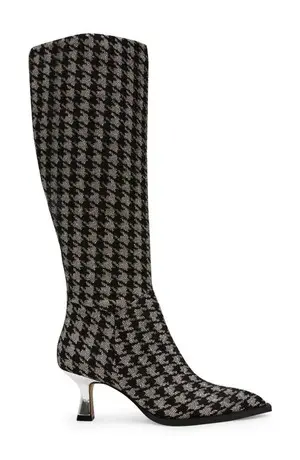 Betsey Johnson Pamella Knee High Boots - Black/silver