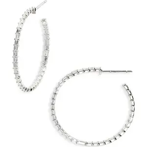 Lana Jewelry 14k Gold Diamond Hoop Earrings - White Gold