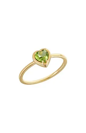 Bony Levy 14k Gold Peridot Heart Ring - 14k Yellow Gold