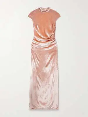 Staud Tina Velvet Gown - Pink