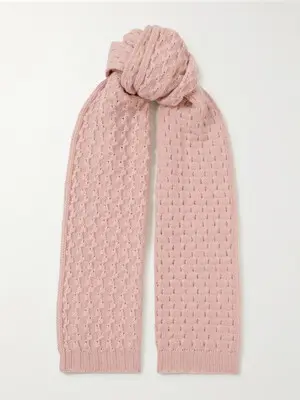Loro Piana Valle Open-knit Cashmere Scarf - Pink