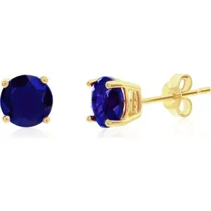 DONATELLO GIAN Sterling Silver Sapphire Stud Earrings - Blue