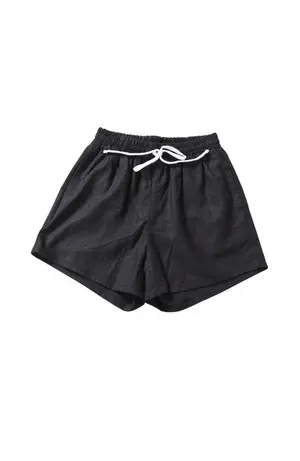 POPLINEN Rita Linen Shorts - Black