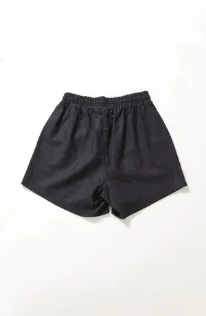 POPLINEN Rita Linen Shorts - Black