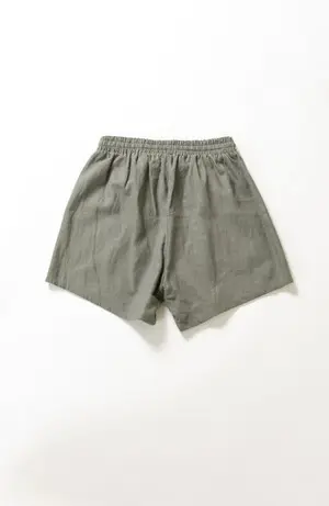 POPLINEN Plus Rita Linen Shorts - Olive