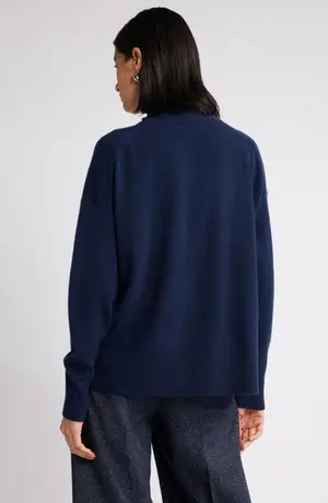 Nordstrom Oversize Cashmere Turtleneck Sweater - Navy Night