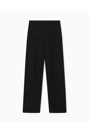 Emporio Armani Cady Crêpe Palazzo Trousers - Black