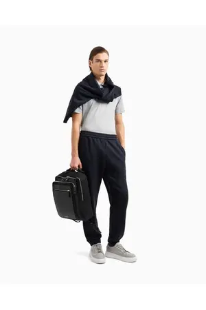 Giorgio Armani Silk And Cotton-mélange Jersey Polo Shirt - Natural