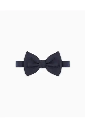 Giorgio Armani Pure Silk Knotted Bow Tie - Blue