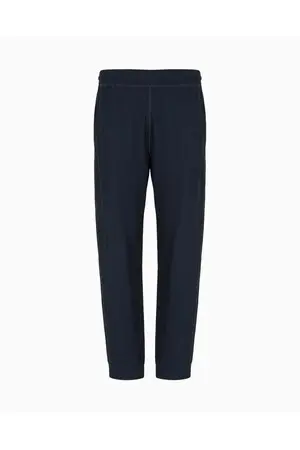 Giorgio Armani Stretch Jersey Flat-front Trousers - Blue