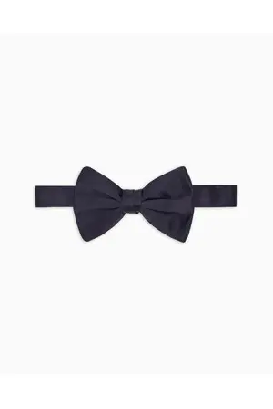 Giorgio Armani Pure Silk Knotted Bow Tie - Blue