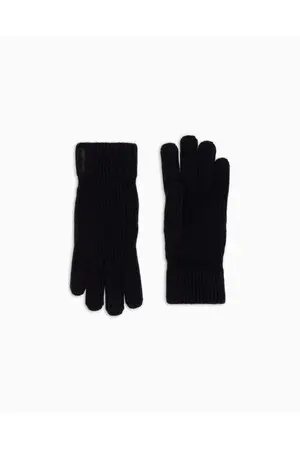 Giorgio Armani Cashmere Knit Gloves - Blue