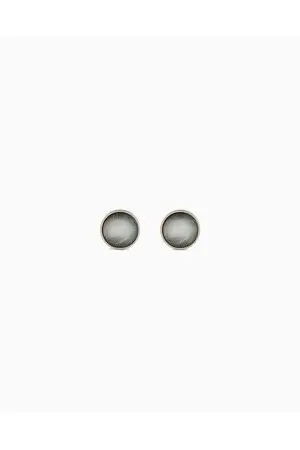 Giorgio Armani Sterling Silver And Mother Of Pearl Round Cufflinks - Grey