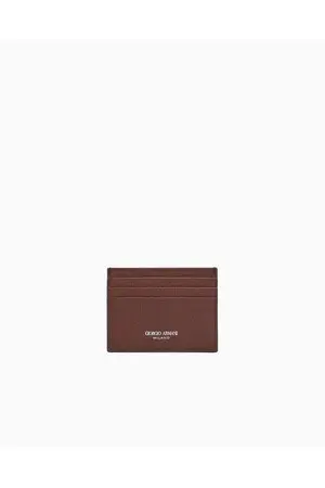 Giorgio Armani Leather Card Holder - Brown