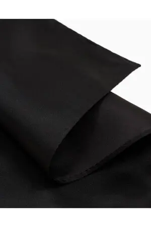 Emporio Armani Pure Silk Pocket Square With Jacquard Micro-motif - Black