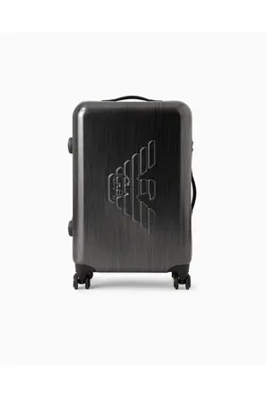Emporio Armani Abs Trolley Suitcase With Embossed Eagle - Grey
