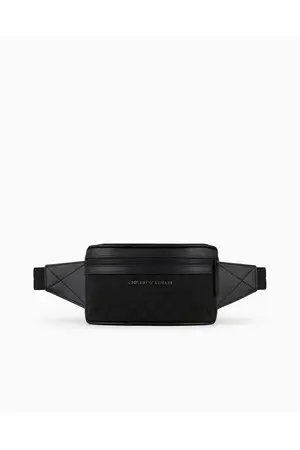 Emporio Armani Emporio Armani Nylon Belt Bag With Jacquard Eagle - Black