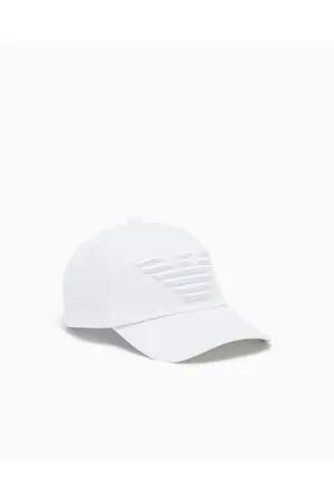 Emporio Armani Baseball Cap With Embroidered Eagle - White