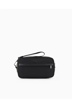 Emporio Armani Asv Recycled Nylon Washbag - Black