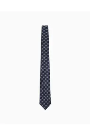 Emporio Armani Pure Silk Jacquard Micro-check Neck Tie
