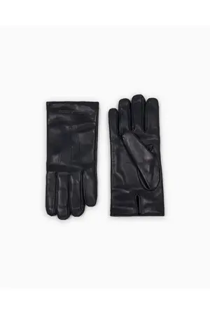 Emporio Armani Lambskin Nappa Leather Gloves - Blue