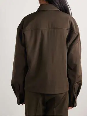 LEMAIRE Oversized Padded Wool-twill Jacket - Dark Brown