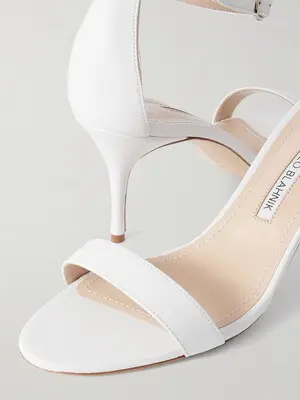 Manolo Blahnik Chaos 70 Leather Sandals - White