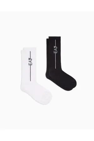Emporio Armani EA7 Terrycloth Training Crew Socks Blue / White