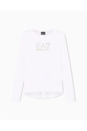 EA7 Evolution Stretch Cotton And Modal Long-sleeved T-shirt - White