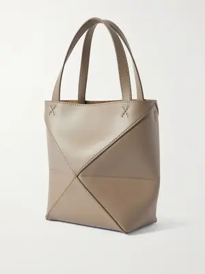 Loewe Puzzle Fold Mini Leather Tote - Neutrals