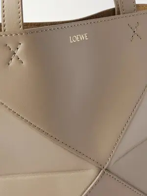 Loewe Puzzle Fold Mini Leather Tote - Neutrals